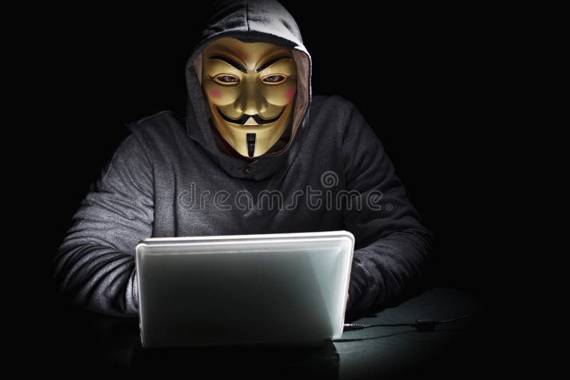 Man Masked Anonymous Group Silhouette Portrait Editorial Stock Photo ...