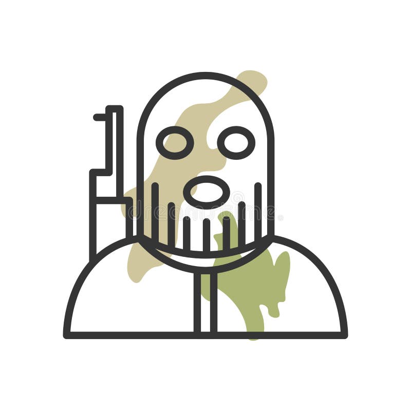 Terrorist Icon Vector Sign and Symbol Isolated on White Background ...