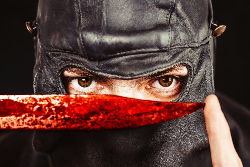 Terrorist in the mask stock photo. Image of face, crime - 116228906