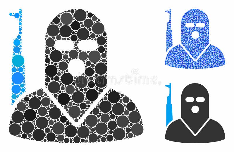 Terrorist Mosaic Icon of Circle Dots Stock Illustration - Illustration ...
