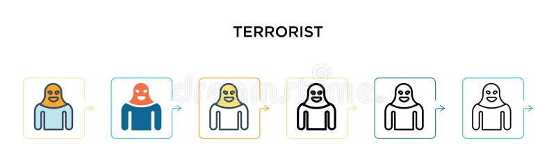 Terrorist and Spy Icons Set Stock Vector - Illustration of death ...
