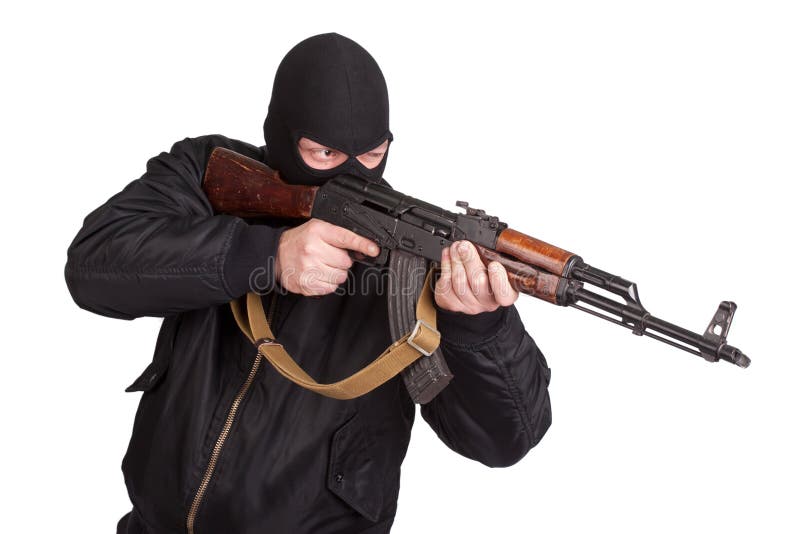 Terroriste Avec La Kalachnikov Image stock - Image du mortel, meurtre ...