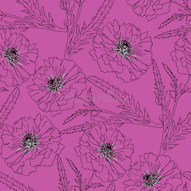 Terry Poppy. Floral Seamless Texture. Stock Illustration - Illustration ...