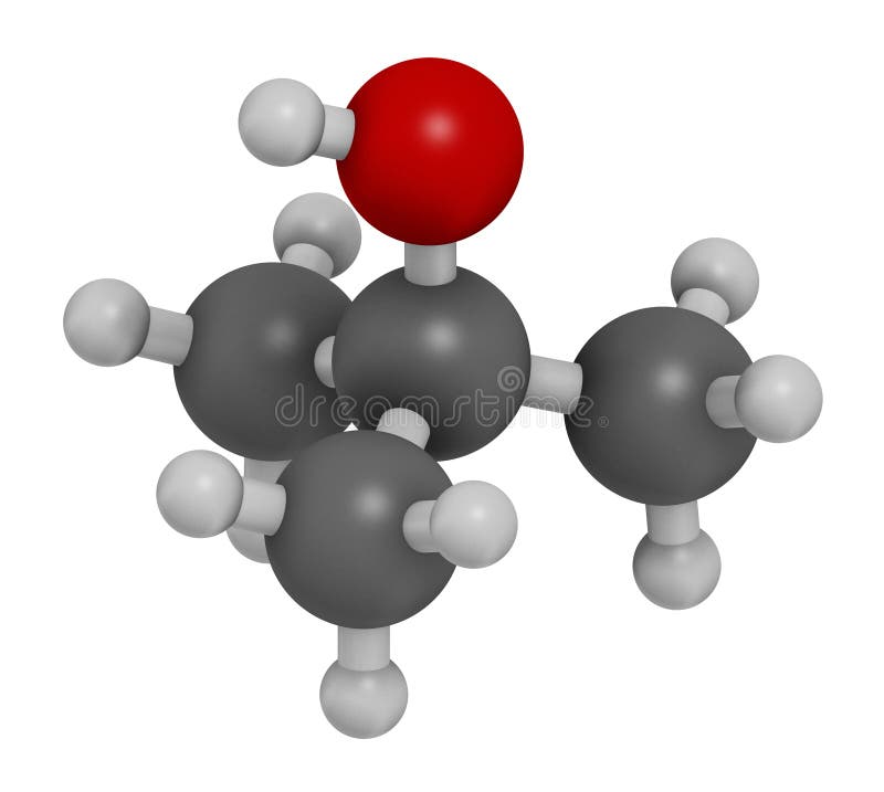 Tert-butyl Alcohol Tert-butanol Solvent Molecule. 3D Rendering Stock ...