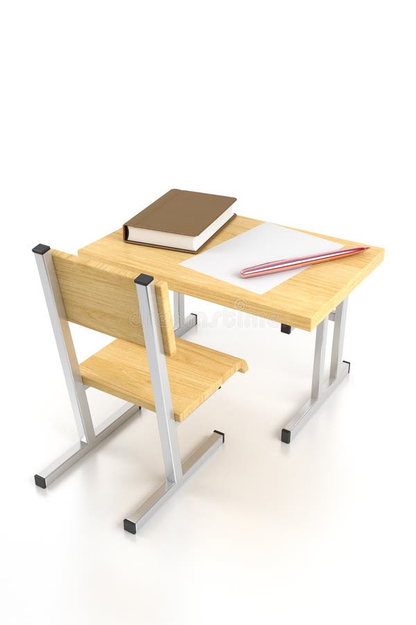 Jongen Die Op Schoolbank Schrijft Stock Afbeelding - Image of ...