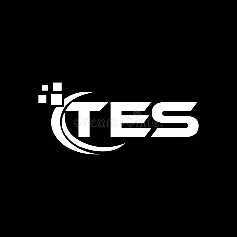 TES Letter Logo Design on Black Background. TES Creative Initials ...