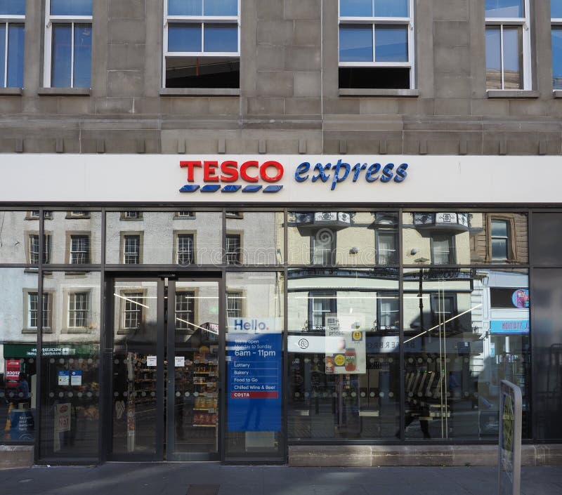 Tesco Express Shopfront Sign in Dundee Editorial Image - Image of ...
