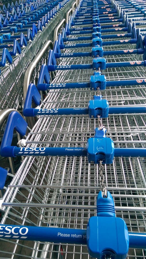 Tesco trolley editorial stock image. Image of logo, shoping - 43183429