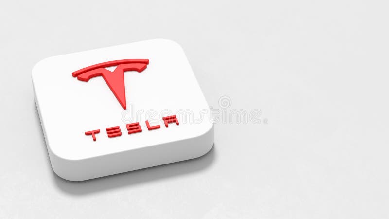 Tesla App Icon on Gray Background with Copy Space Editorial Stock Photo ...
