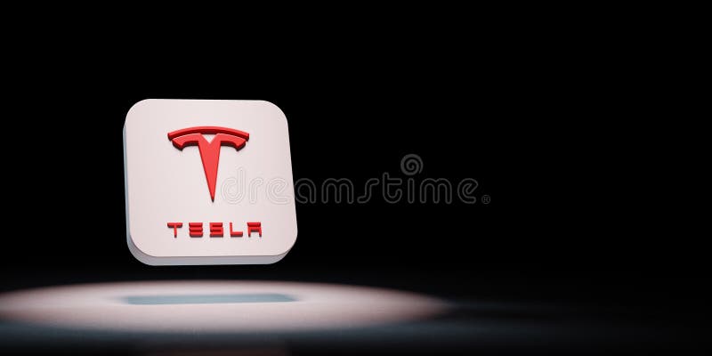 Tesla App Icon Spotlighted on Black Background Editorial Stock Photo ...