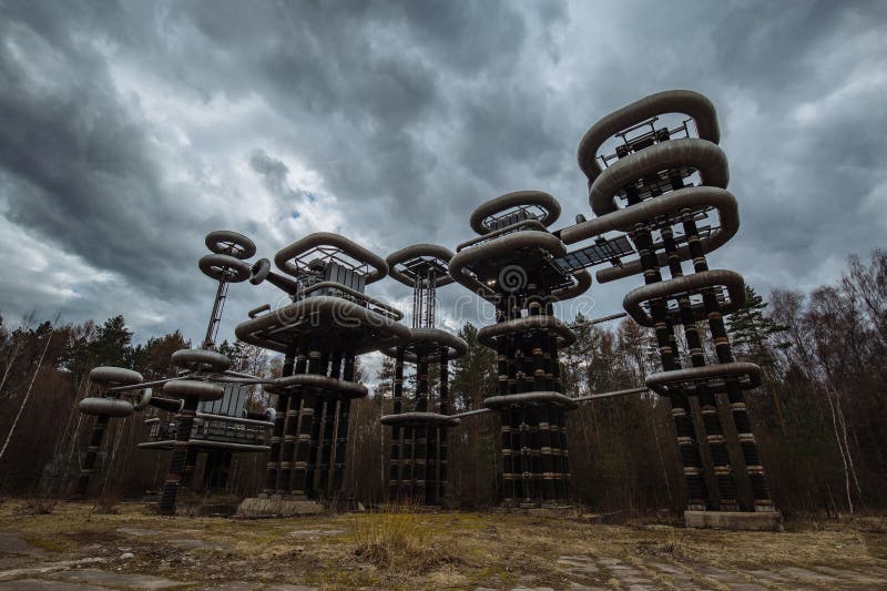 Tesla Coil Towers Experimental Stands High Voltage Research Center ...