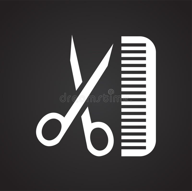 Ícone Do Pente Do Reparo Do Corte De Cabelo Estilo Do Esboço