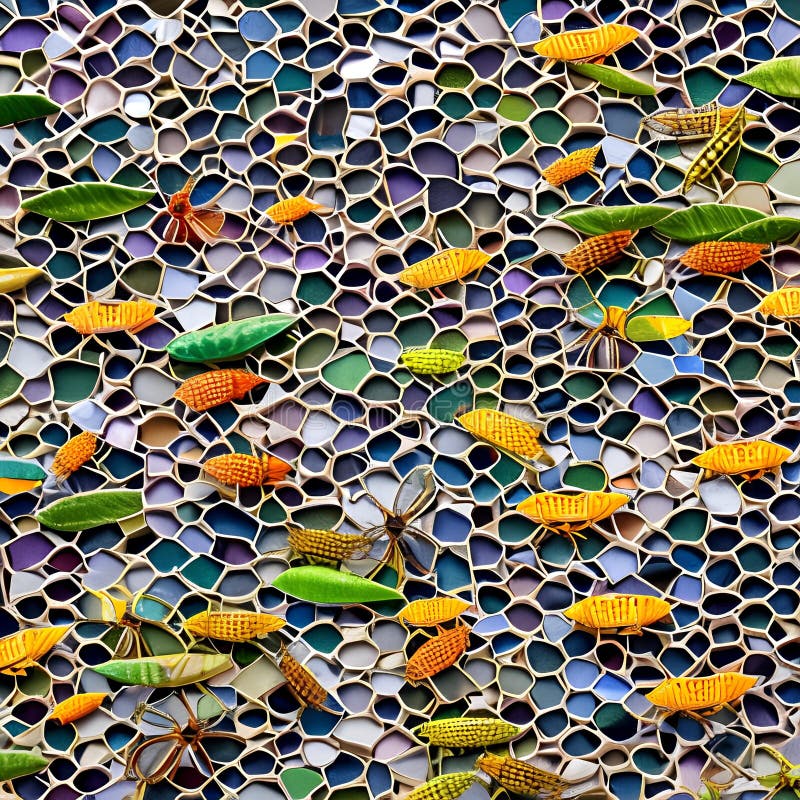 A Tessellation of Insects in Various Sizes and Colors, Crawling in ...
