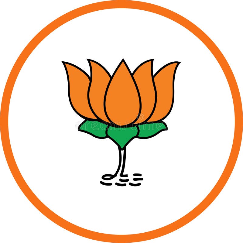 Lotus Flower in Saffron Color Political Party BJP Bhartiya Janata Party ...