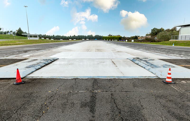 Test Asphalt Path in Driving School Safety Track Stock Image - Image of ...