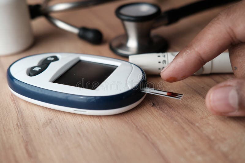 Test Blood Glucose for Diabetes, Close Up. Stock Image - Image of ...