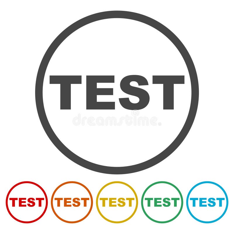 Test button, Test icon set stock vector. Illustration of symbol - 138734091