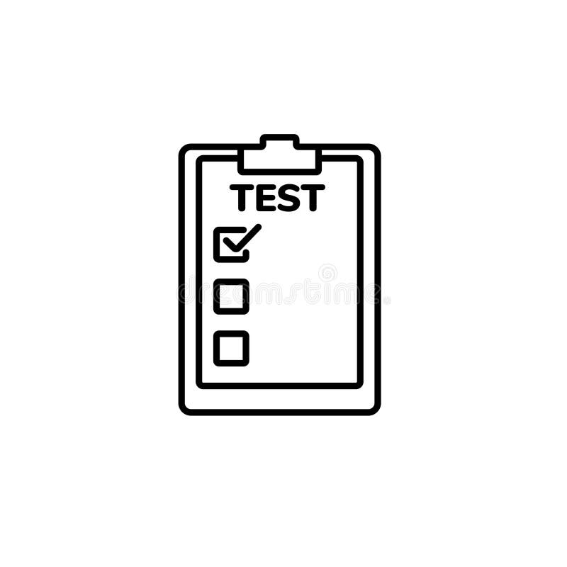 Test Checklist with Checkmark Symbol on Clipboard Icon for Assessment ...