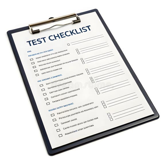Test Checklist Document Isolated on White Background Stock Illustration ...