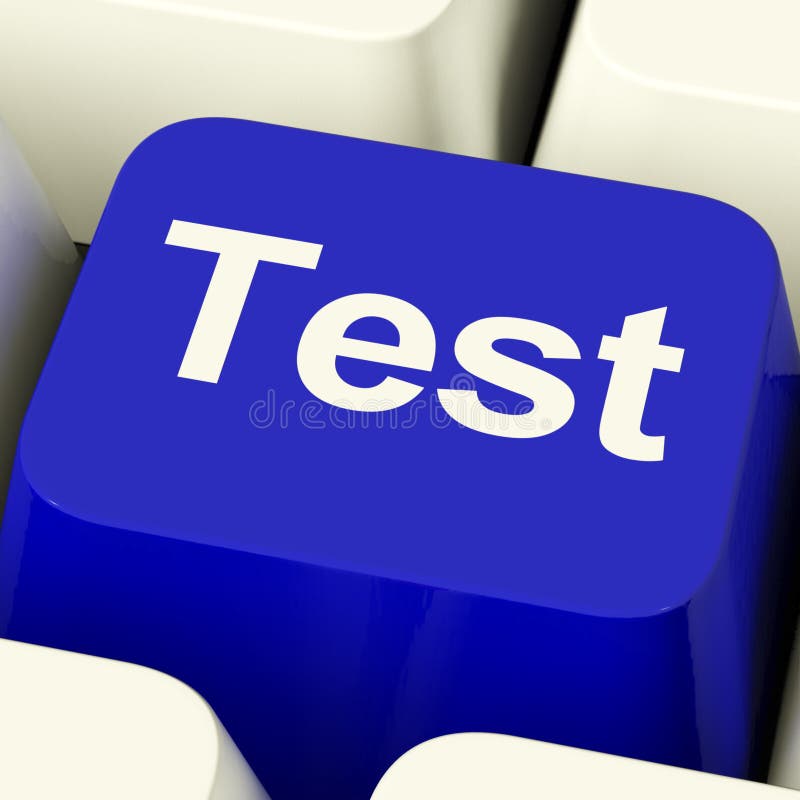 Test Computer Key in Blue Showing Quiz or Online Questionnaire Stock ...