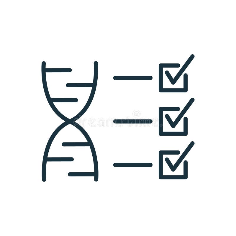 Test DNA Line Icon. Analysis and Check of Genetic Code. Genetics ...