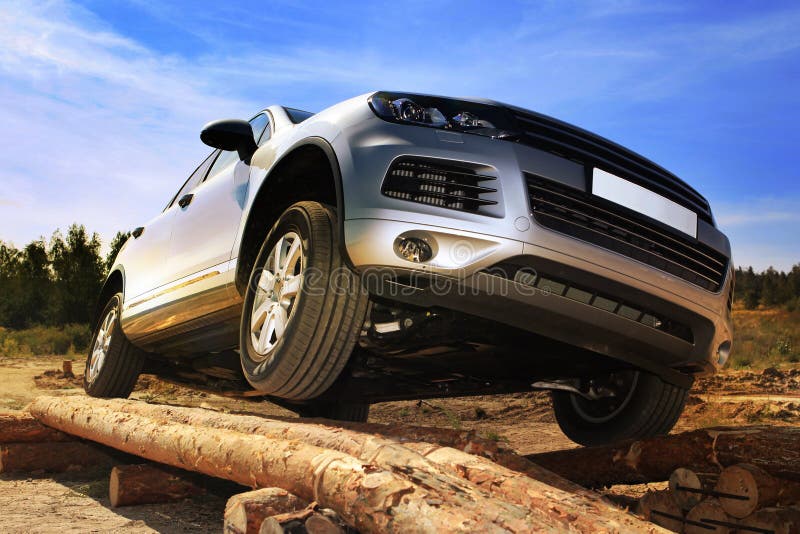 Test-drive of SUV stock photo. Image of offroader, power - 80371834