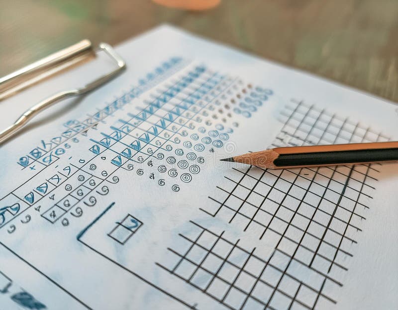 Test and Examination Materials Featuring Elements Like a Pencil, Paper ...