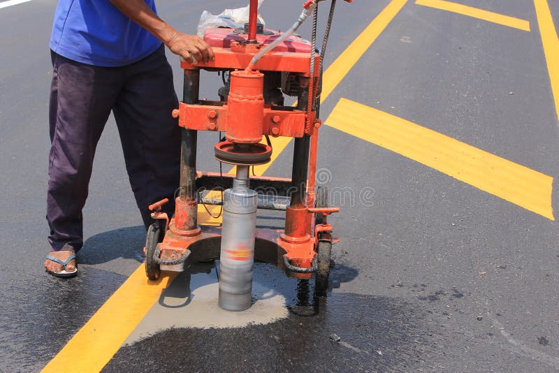 Coring test stock photo. Image of coring, roadway, streak - 100093326