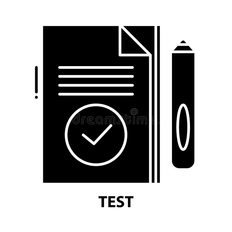 Test Icon, Black Vector Sign with Editable Strokes, Concept ...
