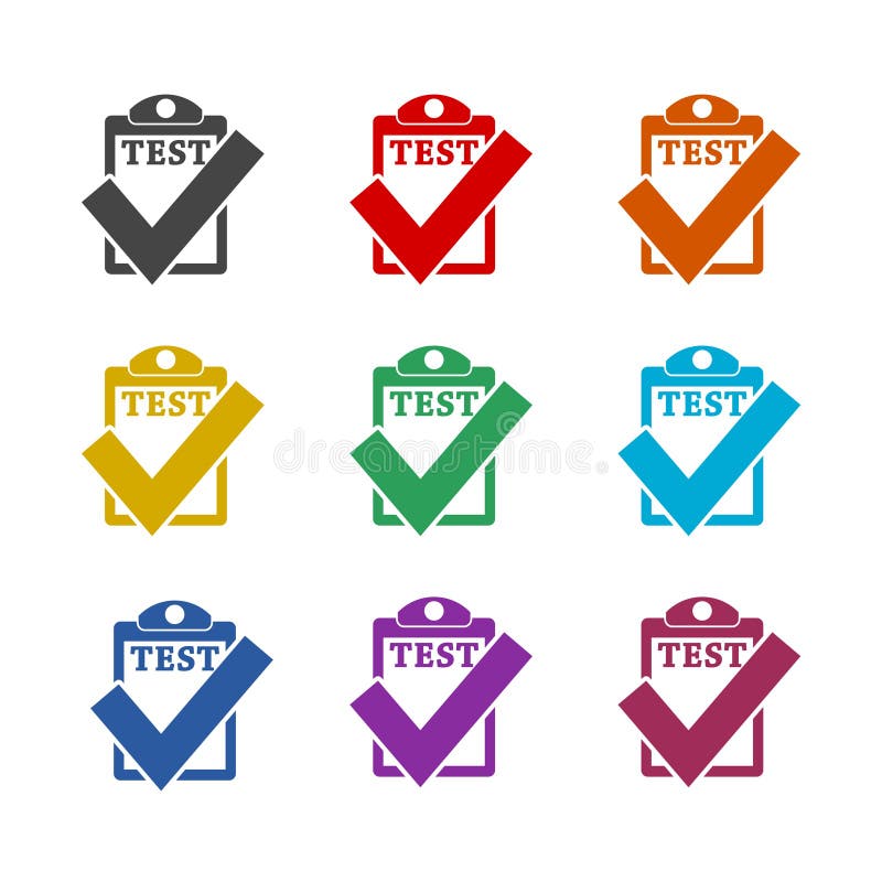 Eye Test Color Icon Set Isolated on White Background Stock Vector ...