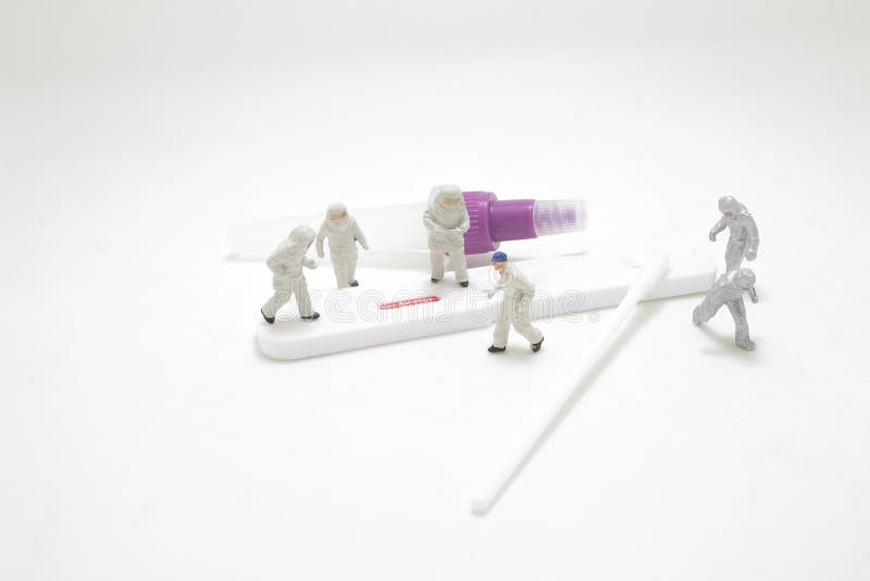 Test Kit for Self Testing with Mini Figure Stock Photo - Image of ...