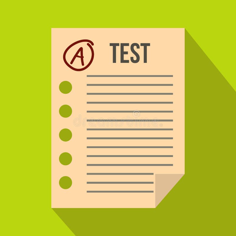 Test Paper Icon, Flat Style Stock Vector - Illustration of document ...