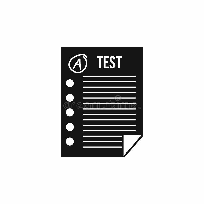 Test Paper Icon, Simple Style Stock Illustration - Illustration of ...