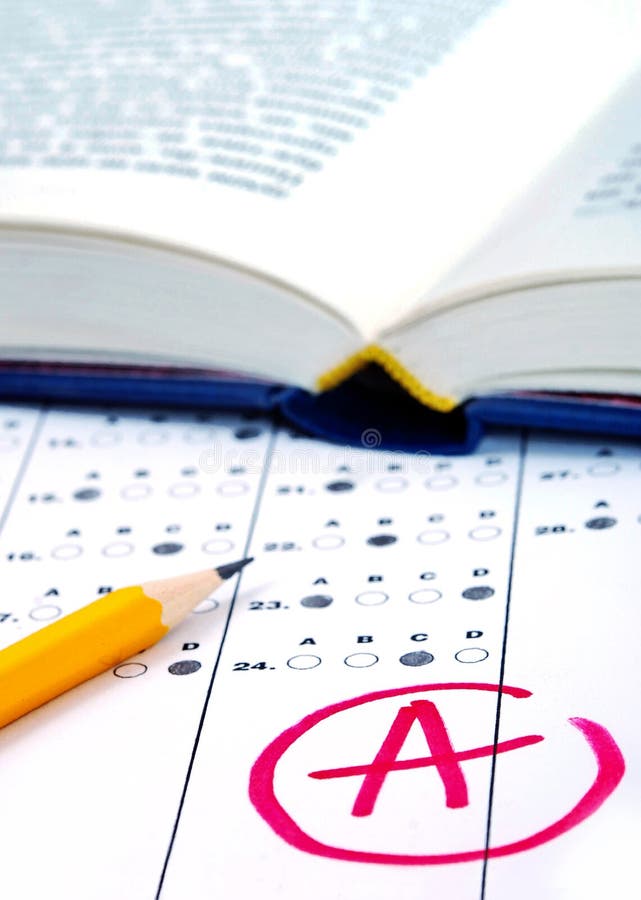 School and Education. Test Score Sheet with Answers Stock Image - Image ...