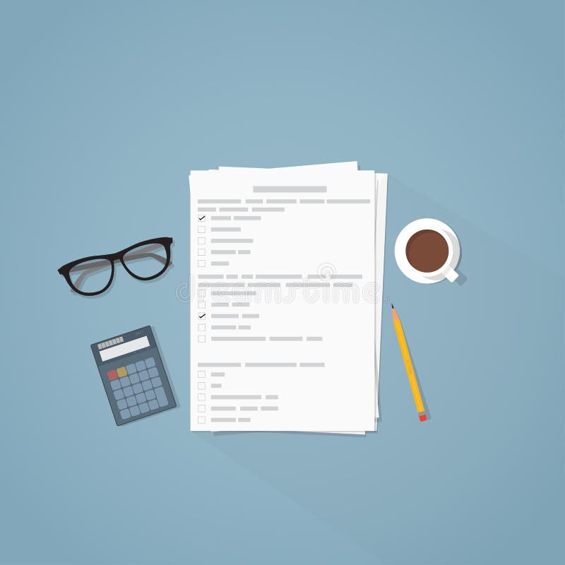 Test papers illustration stock vector. Illustration of list - 70295533