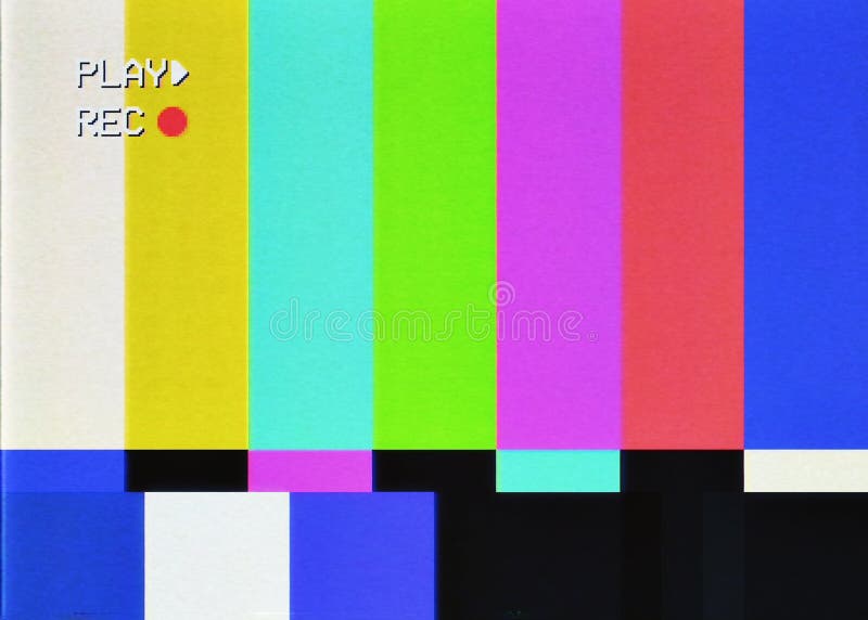Test pattern play rec VHS stock image. Image of smpte - 246183585