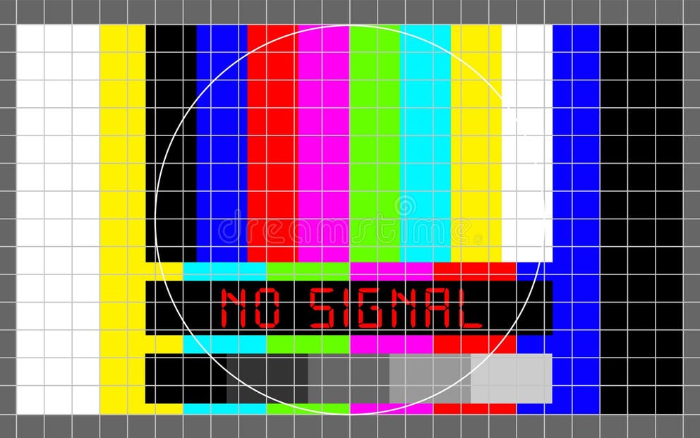 Test Pattern Screen Displaying Message `no Signal`.Server Down, Website ...