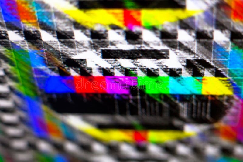 Test Pattern on the Screen. Glitch Stock Image - Image of closedown ...