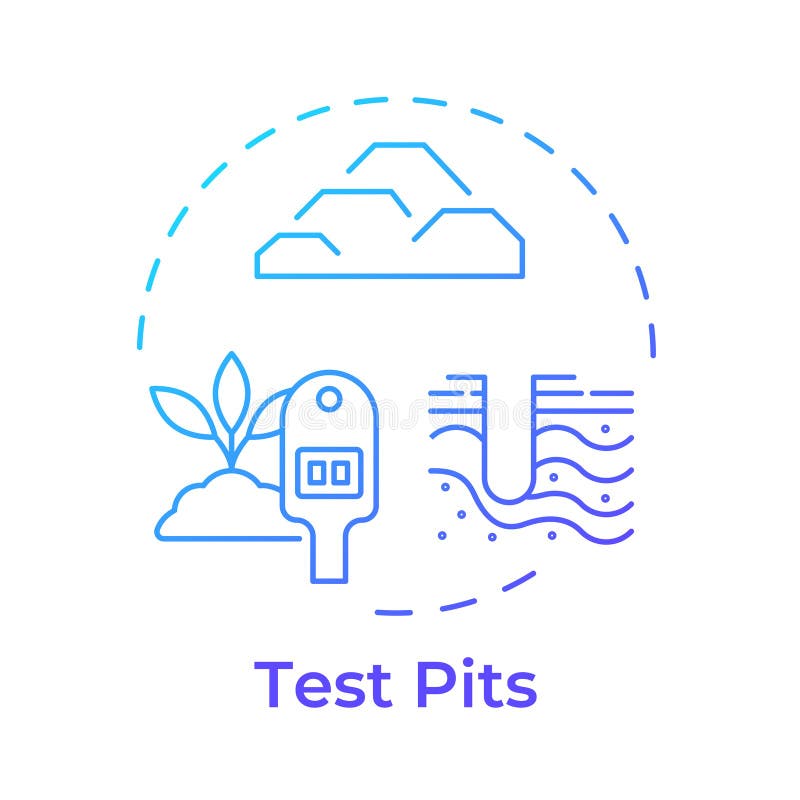 Test Pits Blue Gradient Concept Icon Stock Vector - Illustration of ...