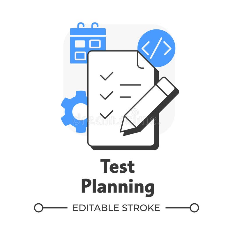 Test Planning Flat Outline Concept Icon Stock Illustration ...