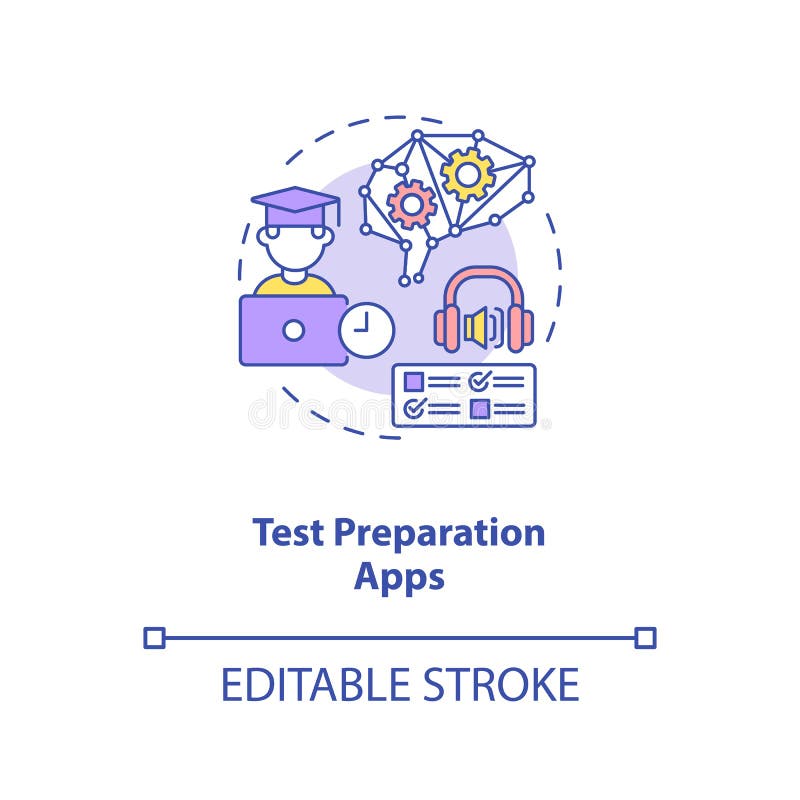 Test Preparation Apps Concept Icon Stock Vector - Illustration of icon ...