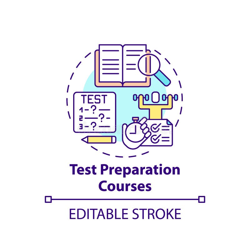 Test Preparation Courses Concept Icon Stock Vector - Illustration of ...