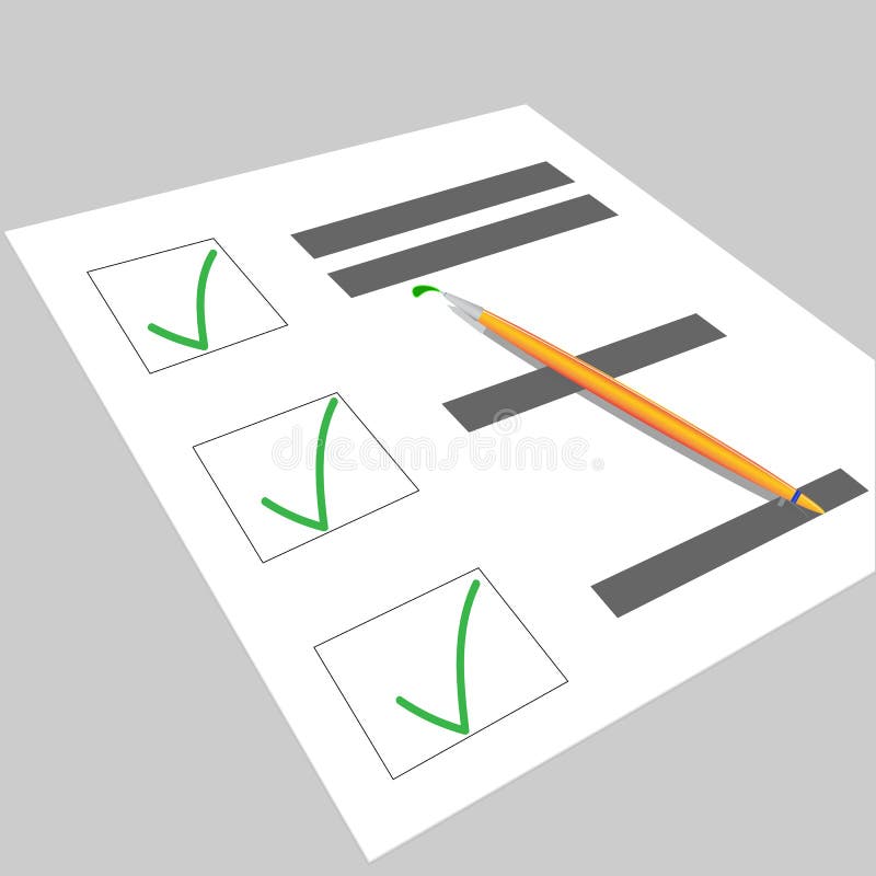 Test or Questionnaire Vector Stock Vector - Illustration of document ...