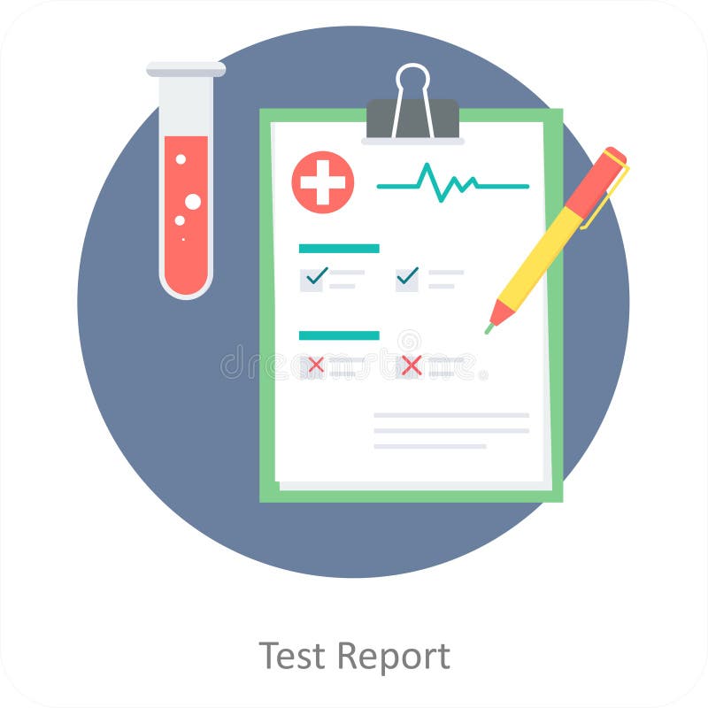 Test Report stock vector. Illustration of test, icon - 264942622