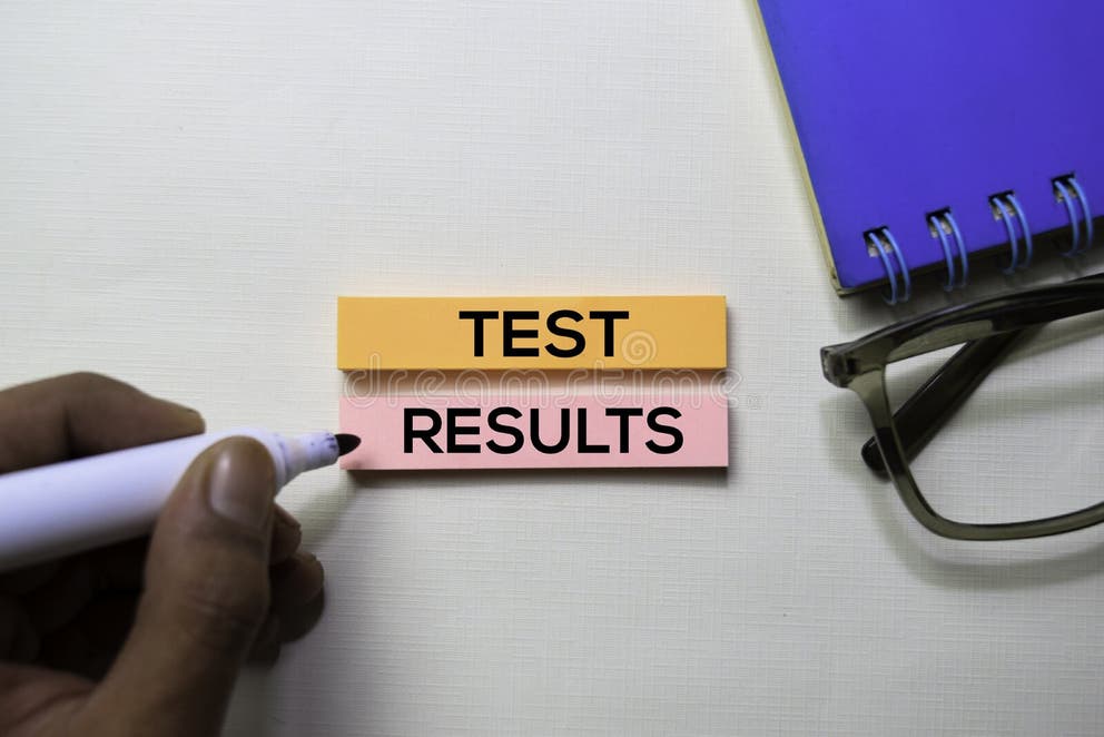 Test Results Text on Sticky Notes Isolated on Office Desk Stock Photo ...