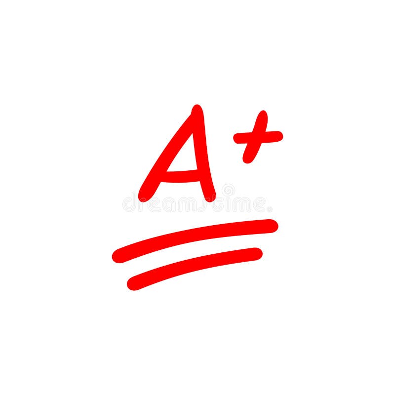 A+ Test Score, a Plus Letter Grade Mark, Vector Illustration Design ...