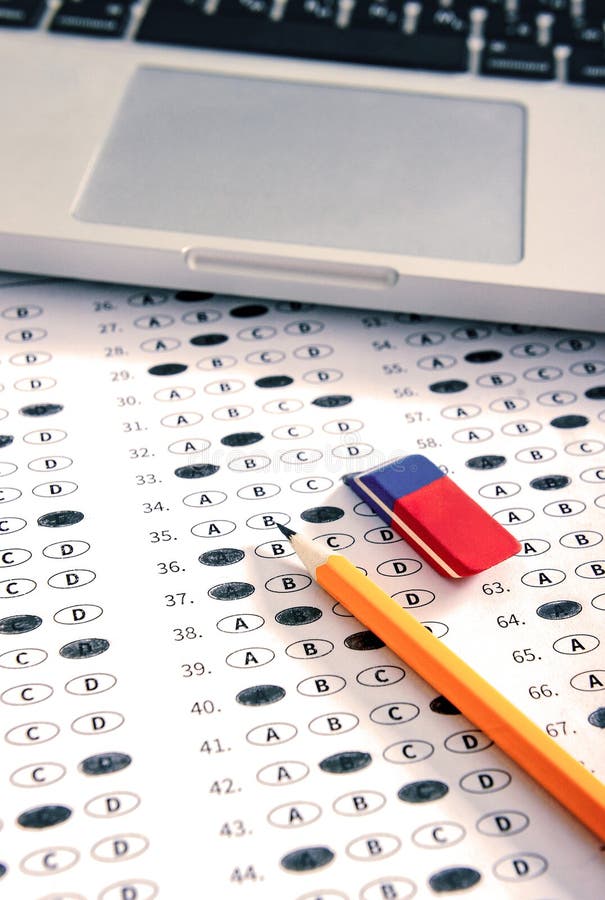 Test Score Sheet with Answers and Pencil Stock Photo - Image of mark ...
