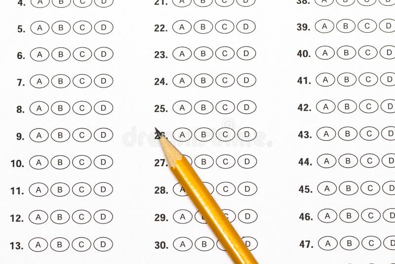Test Score Sheet with Answers and Pencil Stock Image - Image of ...
