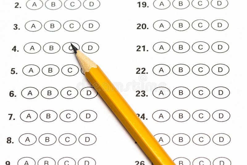 Test Score Sheet with Answers and Pencil Stock Photo - Image of ...