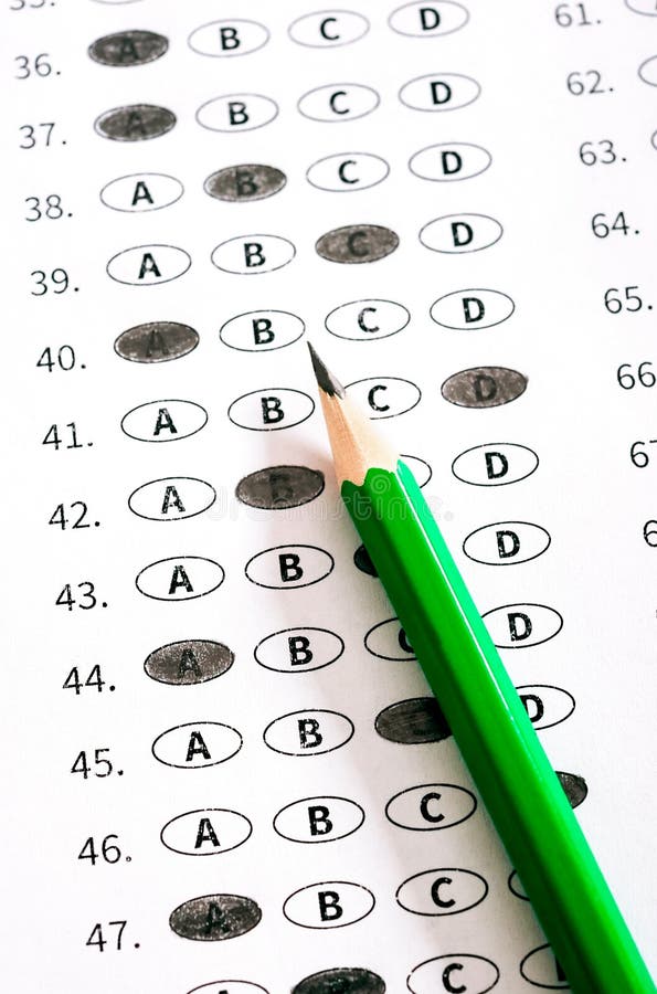 Test Score Sheet with Answers. School and Education Concept Stock Photo ...